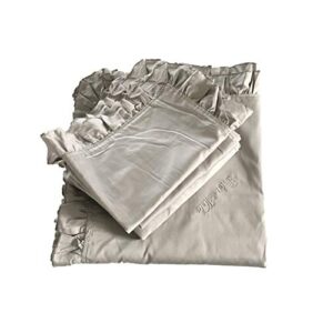 Dolce Mela Twin Size, Luscious 4 Piece Duvet Cover Set with Beautiful Ruffle Edge, 100% Long Staple Combed Cotton, Hypoallergenic, All-Season, Grey, DM809T