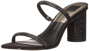 dolce vita women’s noles chunky round heel, black rhinestone, 8.5