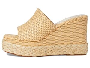 dolce vita women’s elene wedge sandal, lt natural raffia, 8