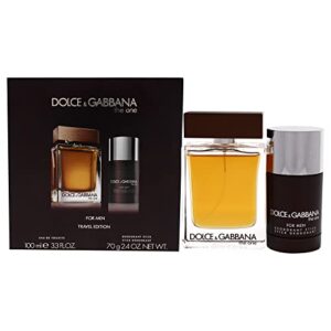 dolce and gabbana the one men 3.3oz edt spray, 2.4oz deodorant stick 2 pc gift set,dnggsm055