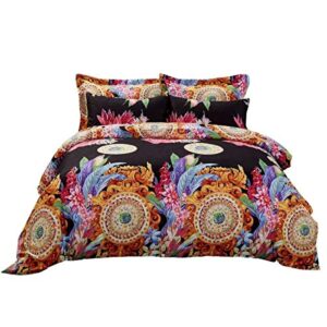 dolce mela dm712q queen size duvet cover set, multi