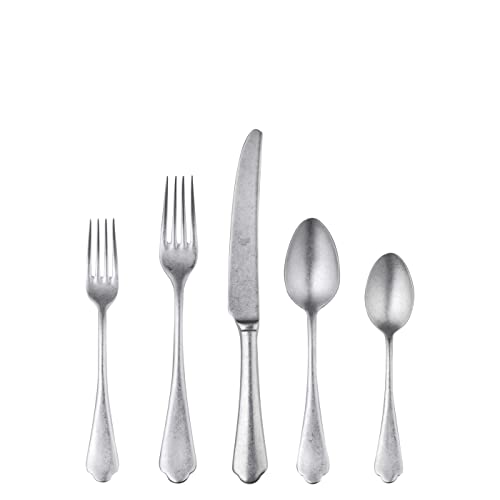 Mepra Dolce Vita Cutlery Set – [20 Pieces Set] Pewter Finish, Dishwasher Safe Cutlery