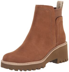 dolce vita women’s huey fashion boot, brown suede h2o, 7.5