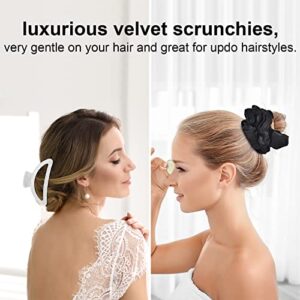 Heatless Curlers, Heatless Curling Rod Headband No Heat Hair Curlers to Sleep in with Hair Clips and Scrunchie, Sleeping Curls Silk Ribbon Hair Rollers (Black Velvet)