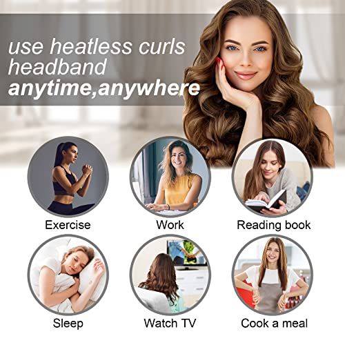 Heatless Curlers, Heatless Curling Rod Headband No Heat Hair Curlers to Sleep in with Hair Clips and Scrunchie, Sleeping Curls Silk Ribbon Hair Rollers (Black Velvet)