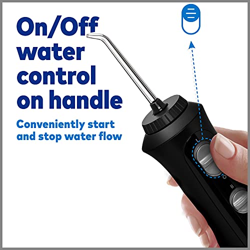 Waterpik Cordless Pearl Water Flosser Rechargeable Portable Water Flosser for Teeth, Gums, Braces Care and Travel with 4 Flossing Tips, ADA Accepted, WF-13 Black