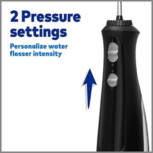 Waterpik Cordless Pearl Water Flosser Rechargeable Portable Water Flosser for Teeth, Gums, Braces Care and Travel with 4 Flossing Tips, ADA Accepted, WF-13 Black