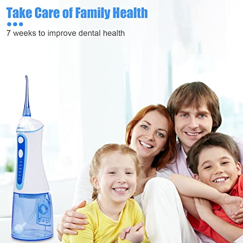 Cordless Water flosser for Teeth Cleaning,Grinest 7 Levels Powerful Battery Water Teeth Cleaner Pick Care Portable Rechargeable Dental Oral Irrigator IPX7 Waterproof for Home Travel