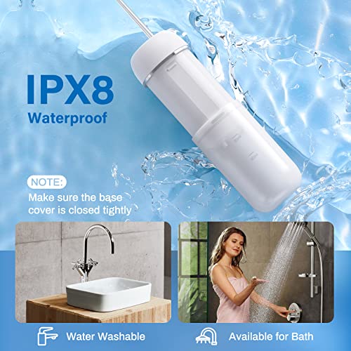 Water Flosser Cordless for Teeth, PONYFREE Mini Portable Oral Irrigator with 9 Pressure Modes, Water Teeth Cleaner Pick, Unique Pressure Stabilization Technology, IPX7 Waterproof for Home Travel