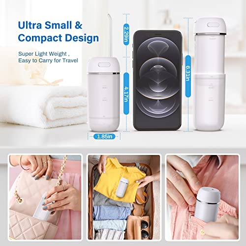 Water Flosser Cordless for Teeth, PONYFREE Mini Portable Oral Irrigator with 9 Pressure Modes, Water Teeth Cleaner Pick, Unique Pressure Stabilization Technology, IPX7 Waterproof for Home Travel