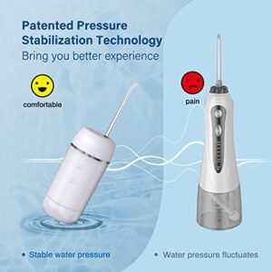 Water Flosser Cordless for Teeth, PONYFREE Mini Portable Oral Irrigator with 9 Pressure Modes, Water Teeth Cleaner Pick, Unique Pressure Stabilization Technology, IPX7 Waterproof for Home Travel