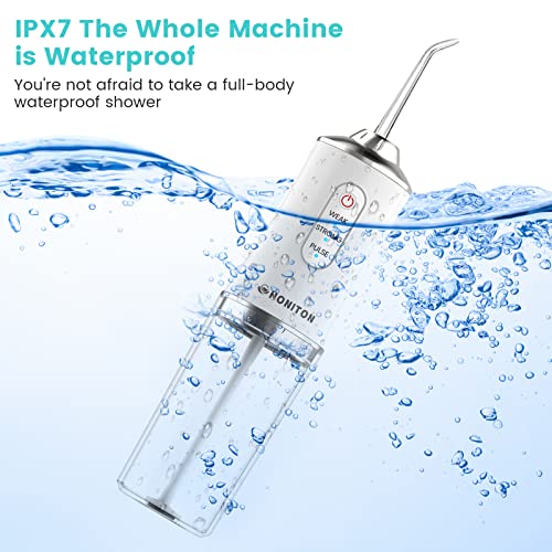 Water Flosser for Teeth Cordless Water Flossers Dental Oral Irrigator with DIY Mode 4 Jet Tips, IPX7 Waterproof,Portable and Rechargeable for Home&Travel