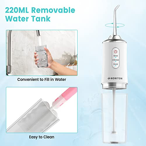 Water Flosser for Teeth Cordless Water Flossers Dental Oral Irrigator with DIY Mode 4 Jet Tips, IPX7 Waterproof,Portable and Rechargeable for Home&Travel