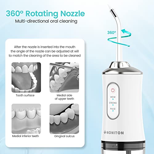 Water Flosser for Teeth Cordless Water Flossers Dental Oral Irrigator with DIY Mode 4 Jet Tips, IPX7 Waterproof,Portable and Rechargeable for Home&Travel