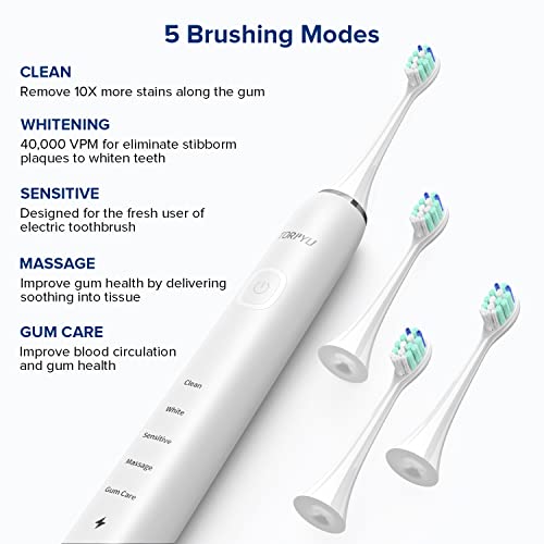 Torpyu Power Toothbrush and Water Flosser Combo, Professional Level Oral Care at Home, 4 Brush Heads and 7 Jet Tips, 600ML Detachable Tank for Healthier Gums (Grey)