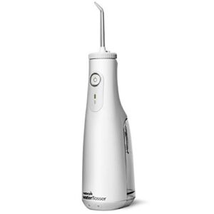 waterpik cordless select water flosser, portable and usb rechargeable waterproof water flosser for home and travel, braces & bridges care for teeth, ada accepted, white wf-10w10