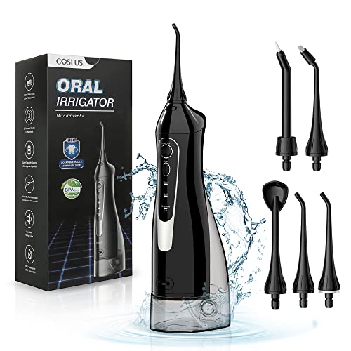 Water Dental Flosser Teeth Pick: Portable Cordless Oral Irrigator 300ML Rechargeable Travel Irrigation Cleaner IPX7 Waterproof Electric Waterflosser Traveling Flossing Machine for Teeth Cleaning