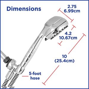 Waterpik High Pressure Powerpulse Massage Hand Held, 2.5 GPM, Chrome Detachable Shower Head with 7 Spray Settings and 5' Hose, XRO-763