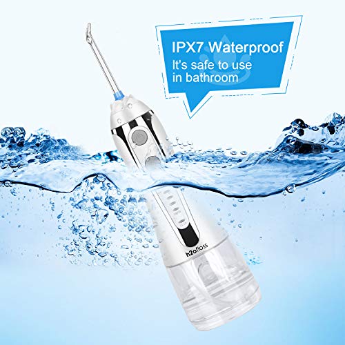 H2ofloss Cordless Water Dental Flosser, Portable Oral Irrigator for Teeth, Braces, Rechargeable & IPX7 Waterproof Teeth Cleaner for Home Travel