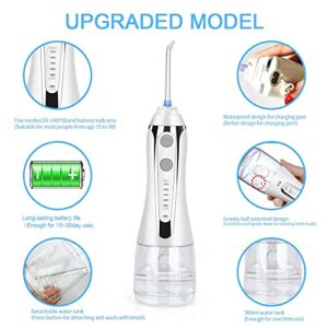 H2ofloss Cordless Water Dental Flosser, Portable Oral Irrigator for Teeth, Braces, Rechargeable & IPX7 Waterproof Teeth Cleaner for Home Travel