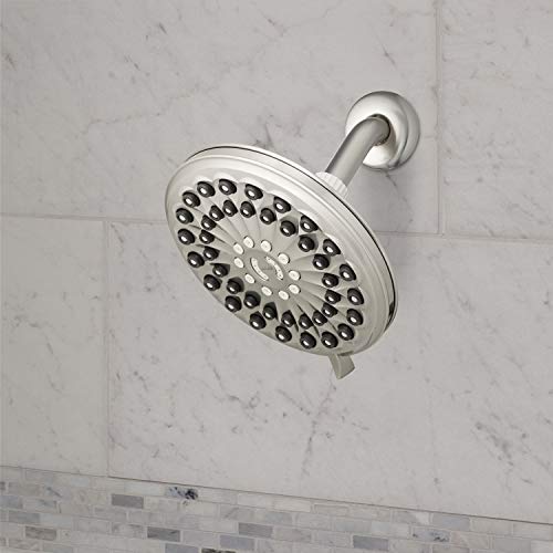 Waterpik 6-Mode RainFall+ Rain Shower Head with PowerPulse Massage, Brushed Nickel ,XED-639E