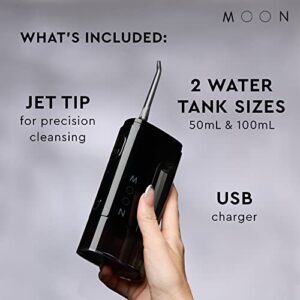 MOON Water Flosser for Teeth Cleaning and Gum Health, Cordless and Rechargeable with Two Irrigator Tank Sizes for Easy Travel, Co-Created with Odell Beckham Jr.