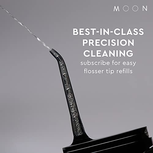 MOON Water Flosser for Teeth Cleaning and Gum Health, Cordless and Rechargeable with Two Irrigator Tank Sizes for Easy Travel, Co-Created with Odell Beckham Jr.