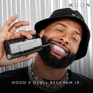 MOON Water Flosser for Teeth Cleaning and Gum Health, Cordless and Rechargeable with Two Irrigator Tank Sizes for Easy Travel, Co-Created with Odell Beckham Jr.