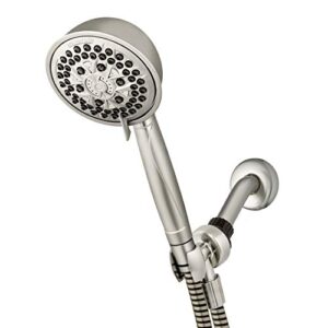 waterpik high pressure powerpulse massage hand held, brushed finish, detachable shower head with 7 spray settings, ‎xft-769e