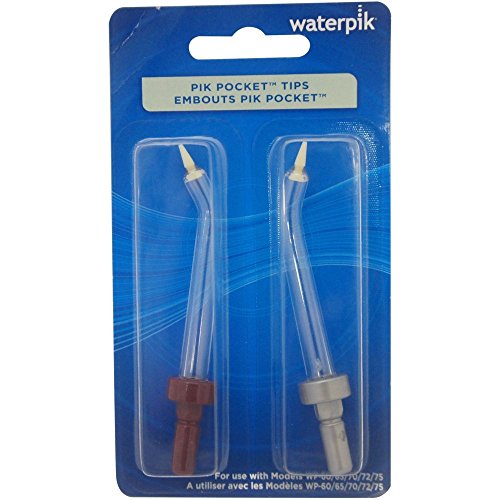 Waterpik Pik Pocket Tips for Models WP-60/65/70/72/75, Color May Vary [PP-70E] 2pk ( Pack of 3)