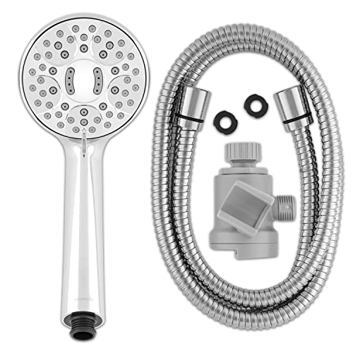 Waterpik Magnetic Dual Dock Adjustable Height Hand Held Shower Head With 5-Foot Metal Hose and PowerPulse Shower Massage, Chrome QMK-753ME