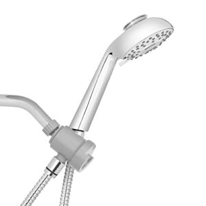 Waterpik Magnetic Dual Dock Adjustable Height Hand Held Shower Head With 5-Foot Metal Hose and PowerPulse Shower Massage, Chrome QMK-753ME