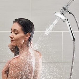 Waterpik Magnetic Dual Dock Adjustable Height Hand Held Shower Head With 5-Foot Metal Hose and PowerPulse Shower Massage, Chrome QMK-753ME