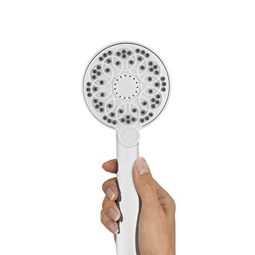 Waterpik High Pressure Hand Held Shower Head With Hose, Power Spray 5-Mode, White FPC-551E