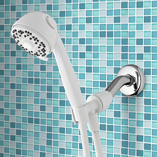 Waterpik High Pressure Hand Held Shower Head With Hose, Power Spray 5-Mode, White FPC-551E