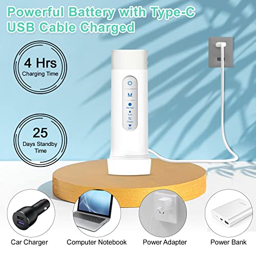 Cordless Water Flosser for Teeth, Portable Water Flosser, 4 Modes Dental Oral Irrigator, Rechargeable & IPX7 Waterproof Water Teeth Cleaner Picks with Travel Case, 5 Jet Tips