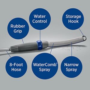 Waterpik PPR-252 Pet Wand Pro Shower Sprayer Attachment, 2.5 GPM, for Fast and Easy at Home Dog Cleaning, Blue/Grey