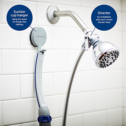 Waterpik PPR-252 Pet Wand Pro Shower Sprayer Attachment, 2.5 GPM, for Fast and Easy at Home Dog Cleaning, Blue/Grey