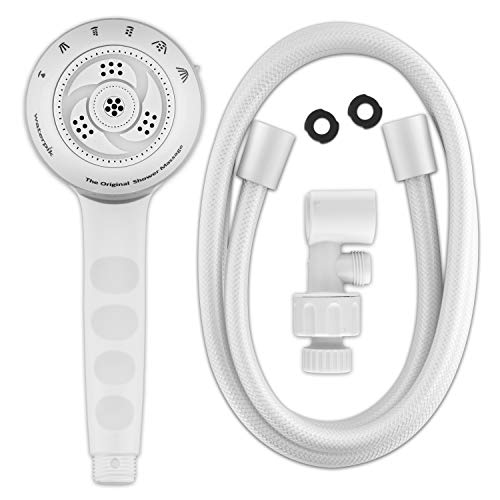 Waterpik Original Massage Shower Head Handheld Spray with 5-Foot Hose, Includes Massaging Sprays and 6 Modes, DIY Easy Installation, 1.8 GPM, White, SM-651E