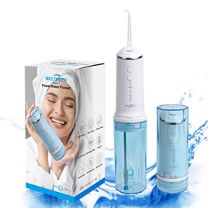 self-cleanup cordless power water dental flossers, mini portable water flosser rechargeable, hand held electric water pick oral irrigator oral air water flosser travel home