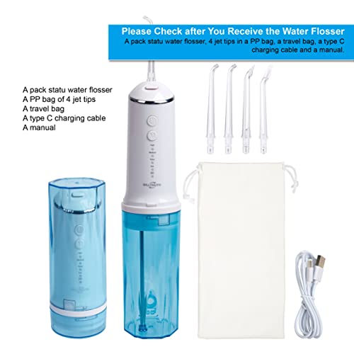 Self-cleanup Cordless Power Water Dental Flossers, Mini Portable Water Flosser Rechargeable, Hand Held Electric Water Pick Oral Irrigator Oral Air Water Flosser Travel Home