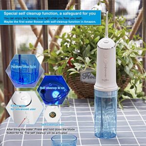 Self-cleanup Cordless Power Water Dental Flossers, Mini Portable Water Flosser Rechargeable, Hand Held Electric Water Pick Oral Irrigator Oral Air Water Flosser Travel Home