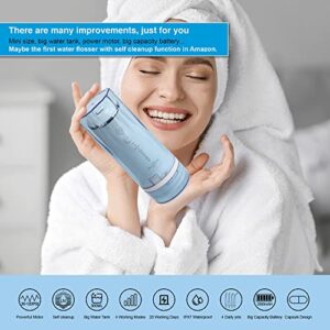 Self-cleanup Cordless Power Water Dental Flossers, Mini Portable Water Flosser Rechargeable, Hand Held Electric Water Pick Oral Irrigator Oral Air Water Flosser Travel Home