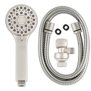 Waterpik High Pressure Hand Held Shower Head With Hose, PowerPulse Massage 6-Mode, Brushed Nickel XAL-649ME