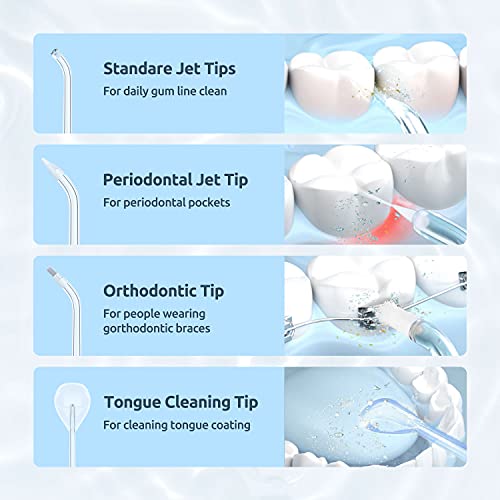 Water Flosser [Mini Cordless Portable] Oral Irrigator Water Teeth Cleaner Pick, Telescopic Water Tank, 3 Modes & IPX7 Waterproof, Home & Travel Water Flossers for Teeth, Braces Bridges Care.