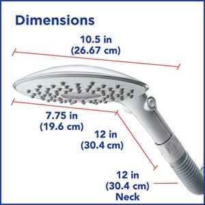 Waterpik CF-201 FlexNeck Rain Shower Head, 2.5 GPM, White