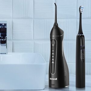 Electric Toothbrush with Water Dental Flosser, 4H Charge 30 Days Use, 4 Modes Cordless Dental Flosser Picks, 3 Modes Sonic Electric Toothbrush, 4 Brush Heads and 4 Water Jet Tips