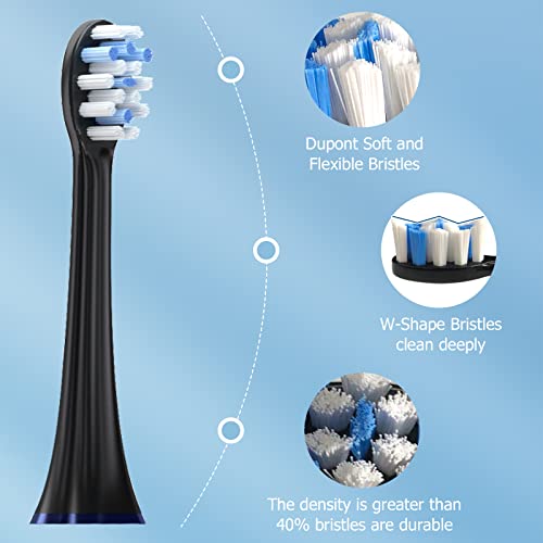 Electric Toothbrush with Water Dental Flosser, 4H Charge 30 Days Use, 4 Modes Cordless Dental Flosser Picks, 3 Modes Sonic Electric Toothbrush, 4 Brush Heads and 4 Water Jet Tips