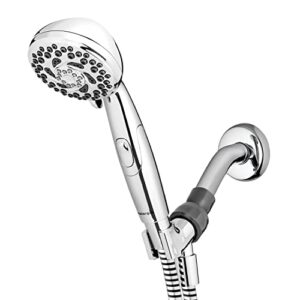 waterpik high pressure hand held shower head with hose, power spray 6-mode, chrome vpt-643e