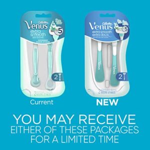 Gillette Venus Extra Smooth Sensitive Disposable Razors for Women with Sensitive Skin, 2 Count